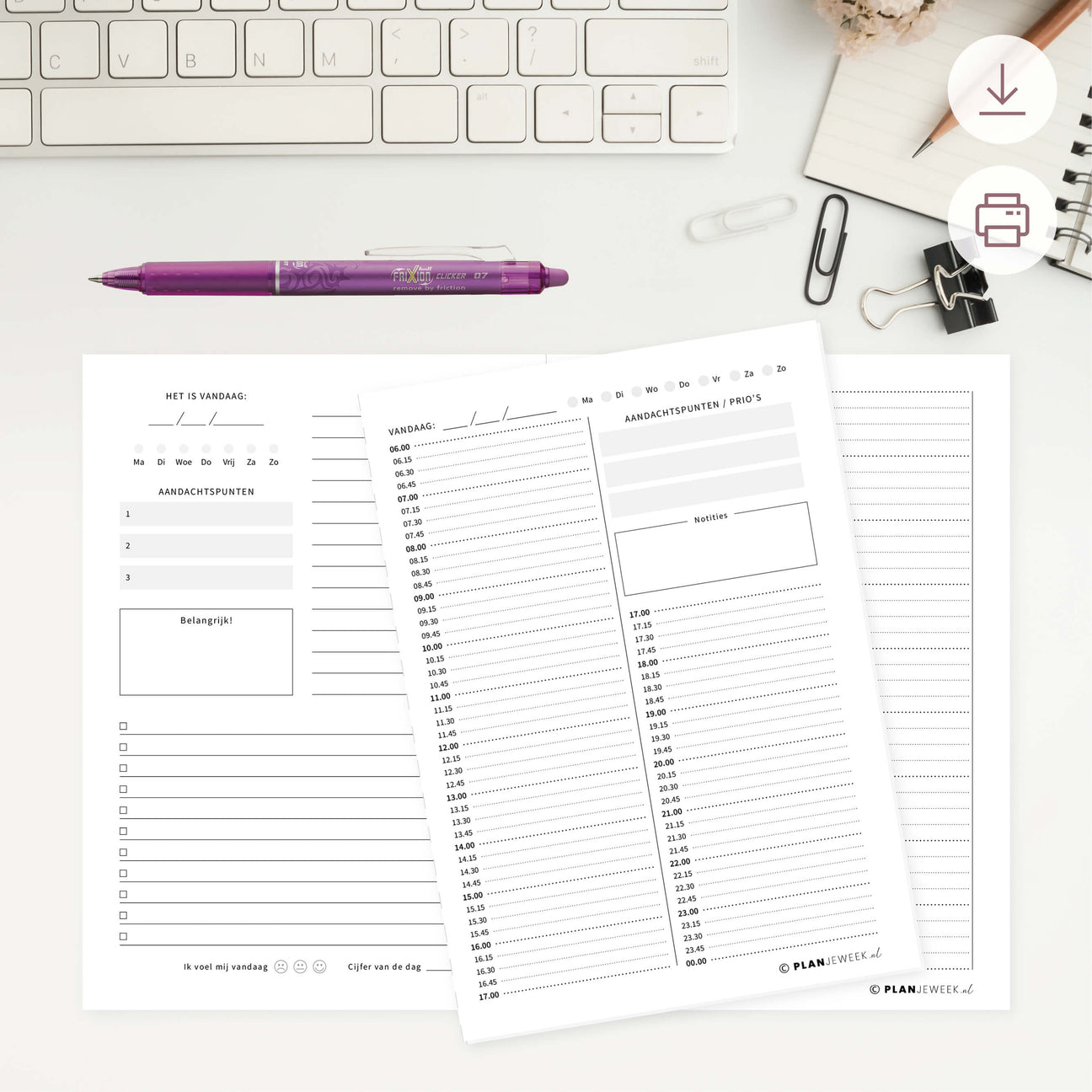 De 5 voordelen van een printable planner - Blog Planjeweek.nl