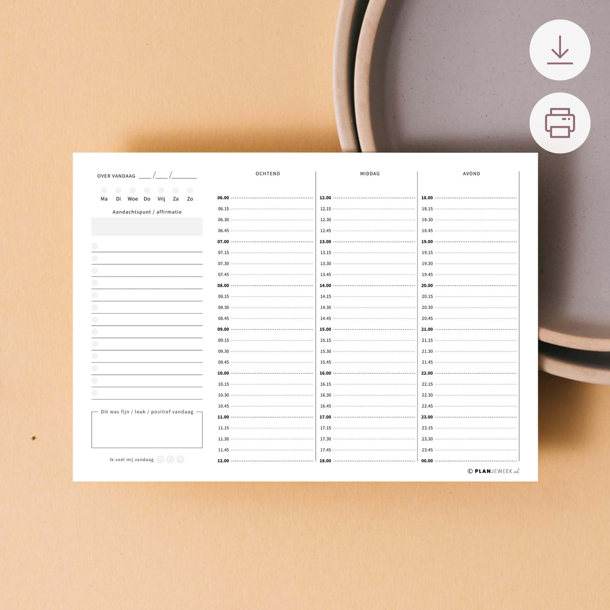 Printable - Planpakket - planners om zelf te printen - Planjeweek.nl