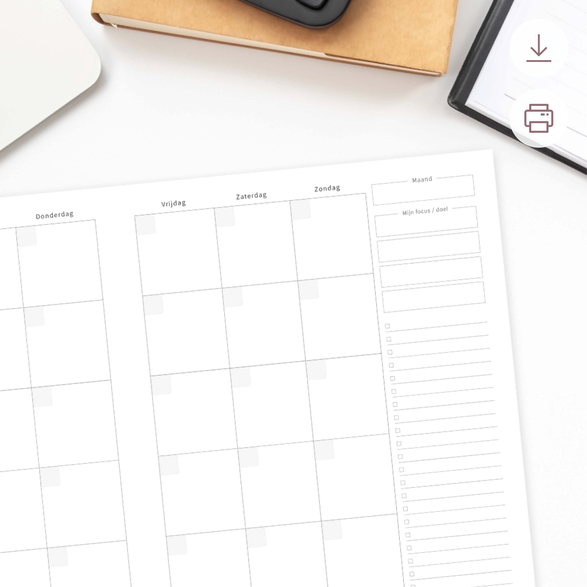 Printable - Maandplanner - Planjeweek.nl